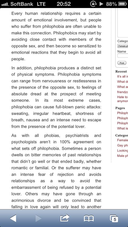 Philophobia Symptoms