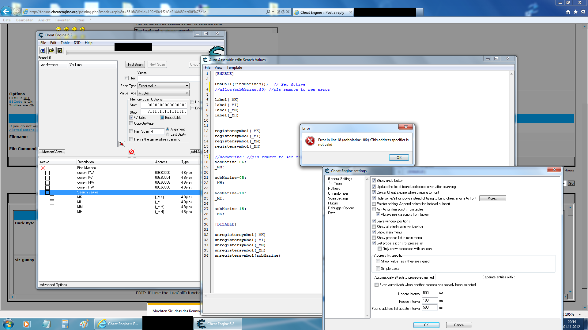 Cheat Engine :: View topic - AOBScan with variable like registersymbol?