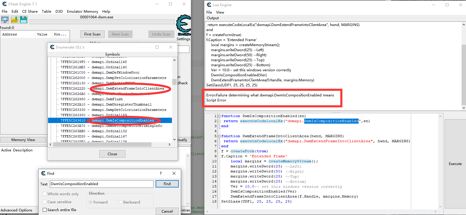 Cheat Engine :: View topic - How to correctly call DwmExtendFrameIntoClientArea