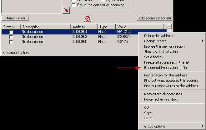 Cheat Engine :: View topic - How to log value changes and store them to txt file?