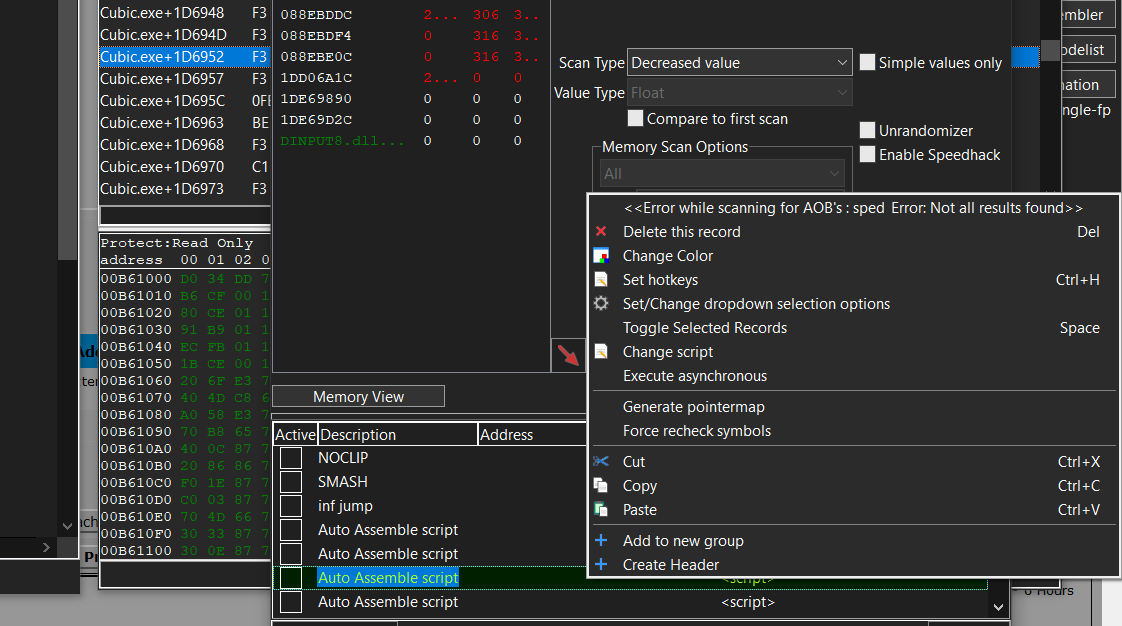 Cheat Engine :: View topic - AOB injection failing