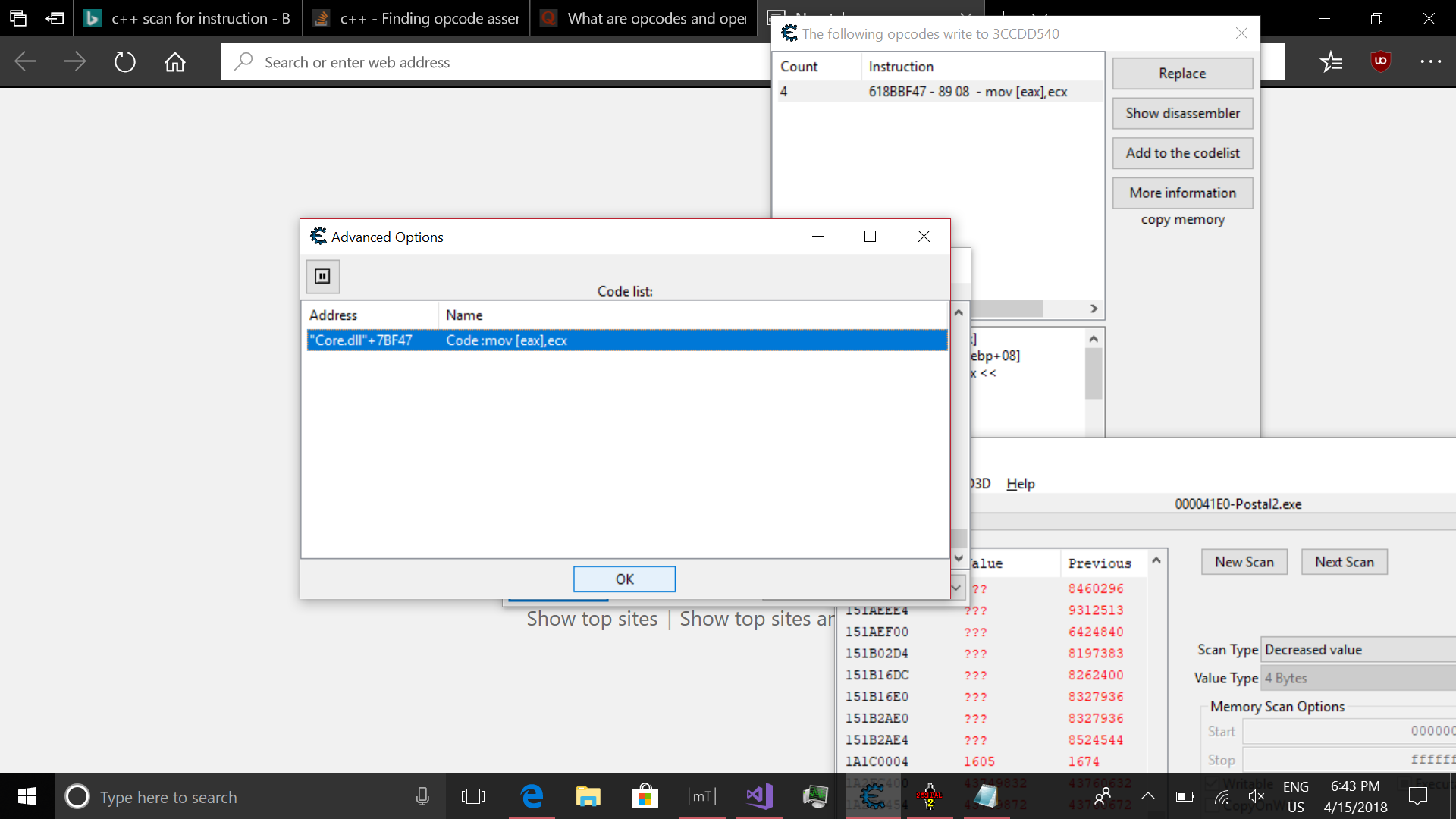 Cheat Engine :: View topic - Find a DLL function from address given ...