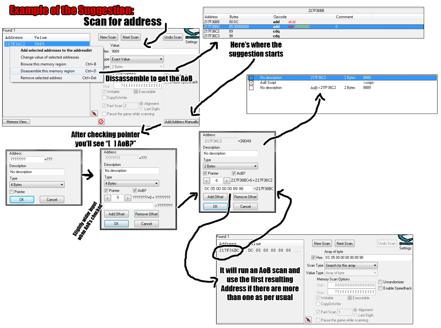 Cheat Engine :: View topic - [Suggestion] AoB Pointer Type